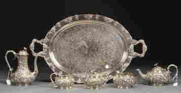 Kirk "Repousse" sterling silver coffee & tea set - Dec 10, 2015 | Alex ...
