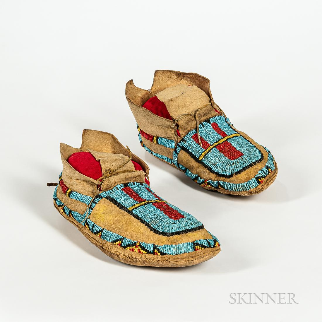 Plains Beaded Hide Moccasins, Ute, fourth quarter 19th century, the ...