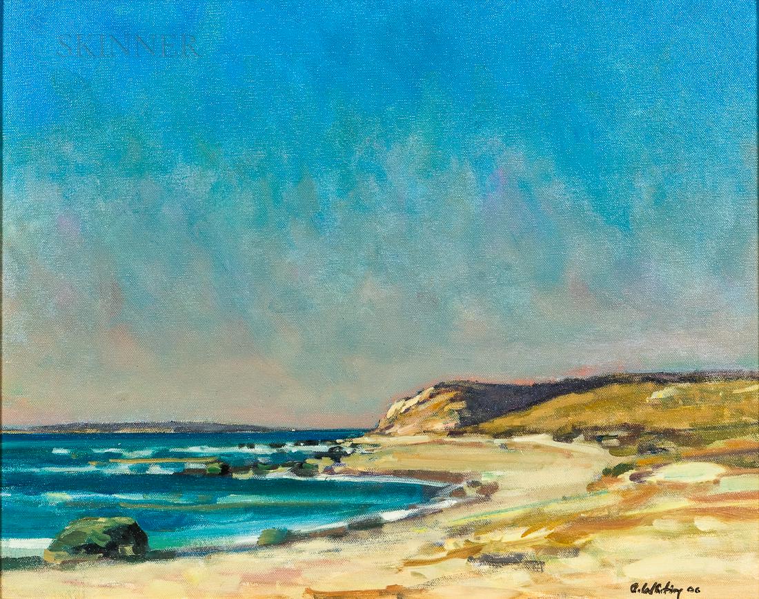 Allen Whiting (american, B. 1946), Sandy Cove With View To A Distant ...