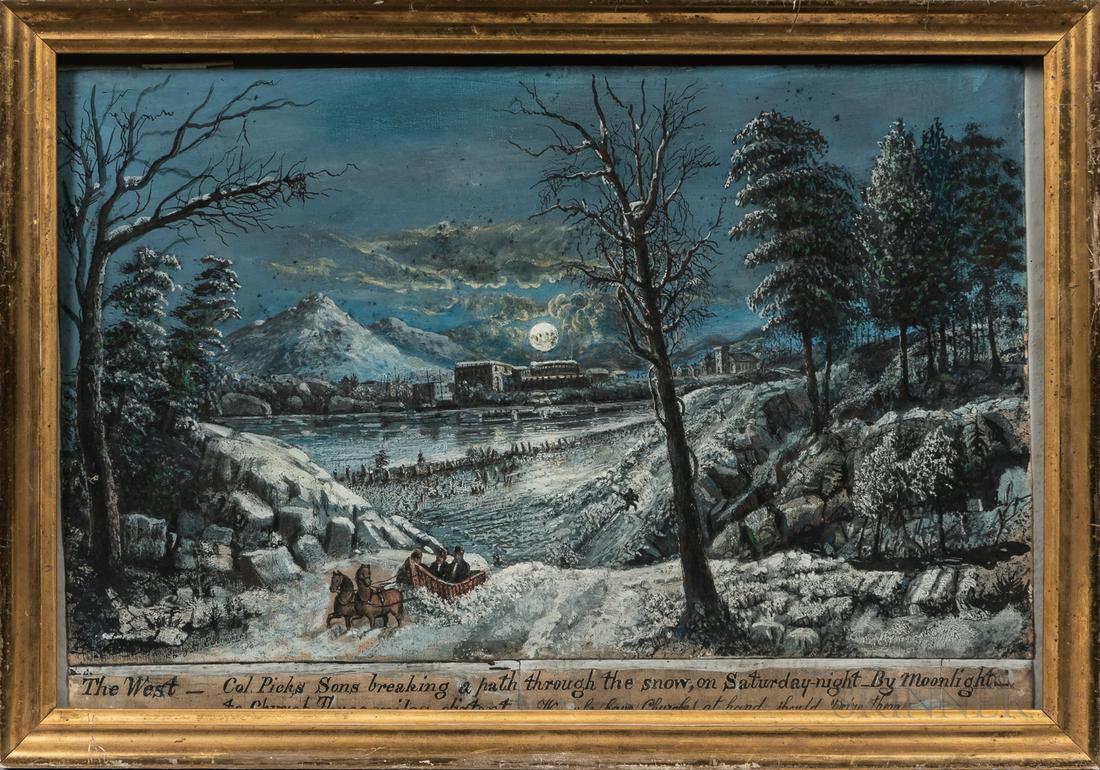 E. Plummer, American School, 19th Century, The West, Inscribed "Fancy ...