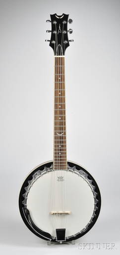 Modern Six String Guitar Banjo, The Peghead Inlaid