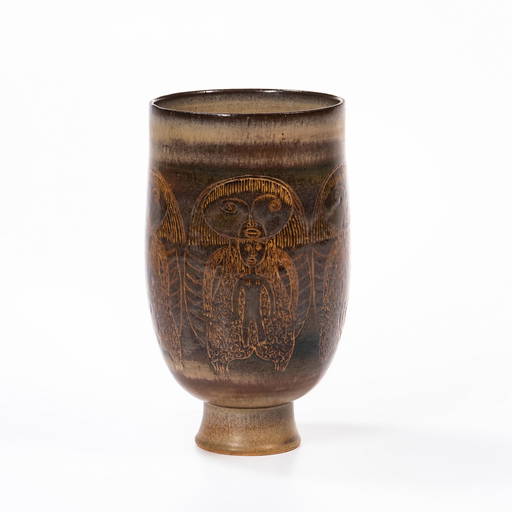 Edwin and Mary Scheier Studio Pottery Footed Vase, New Hampshire ...