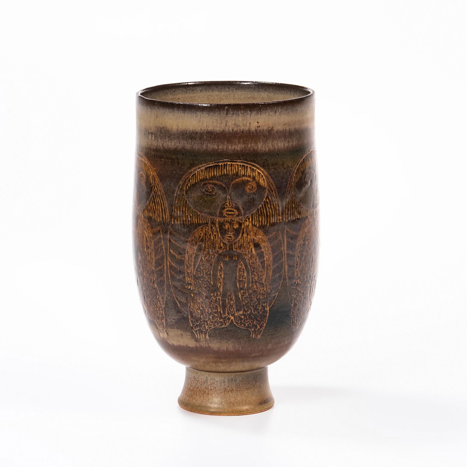 Edwin and Mary Scheier Studio Pottery Footed Vase, New Hampshire ...
