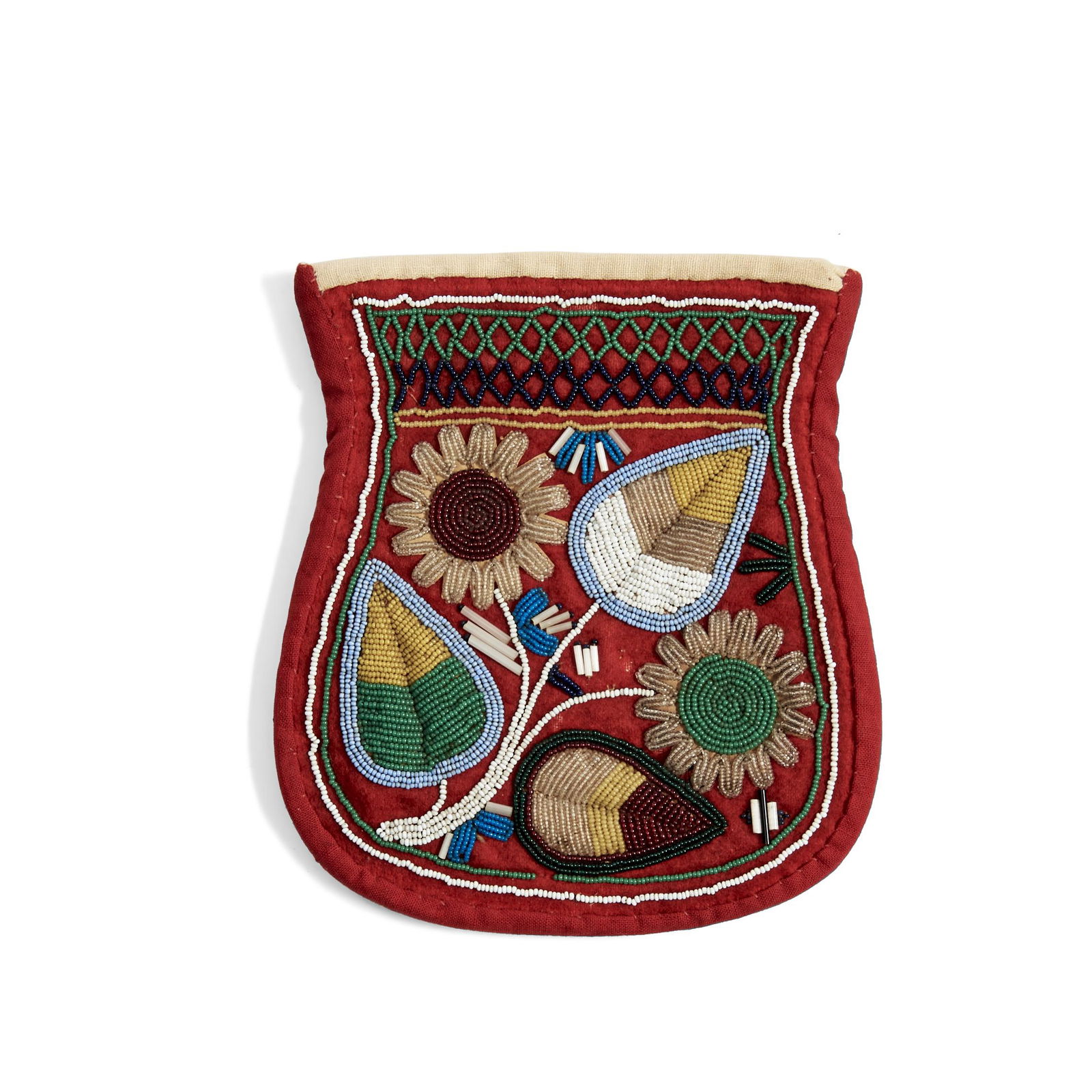 A Maliseet beaded pouch 5 3/4 x 5 in. (#0130) on Dec 16, 2022 | Bonhams ...