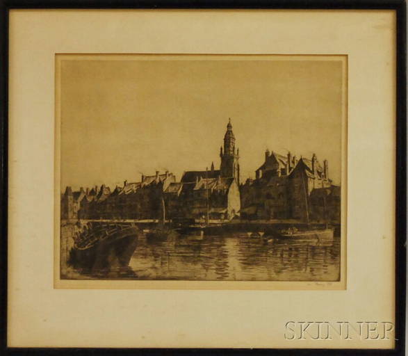 Ian Strang (british, 1886 1952) Quay Side, 1913. Si