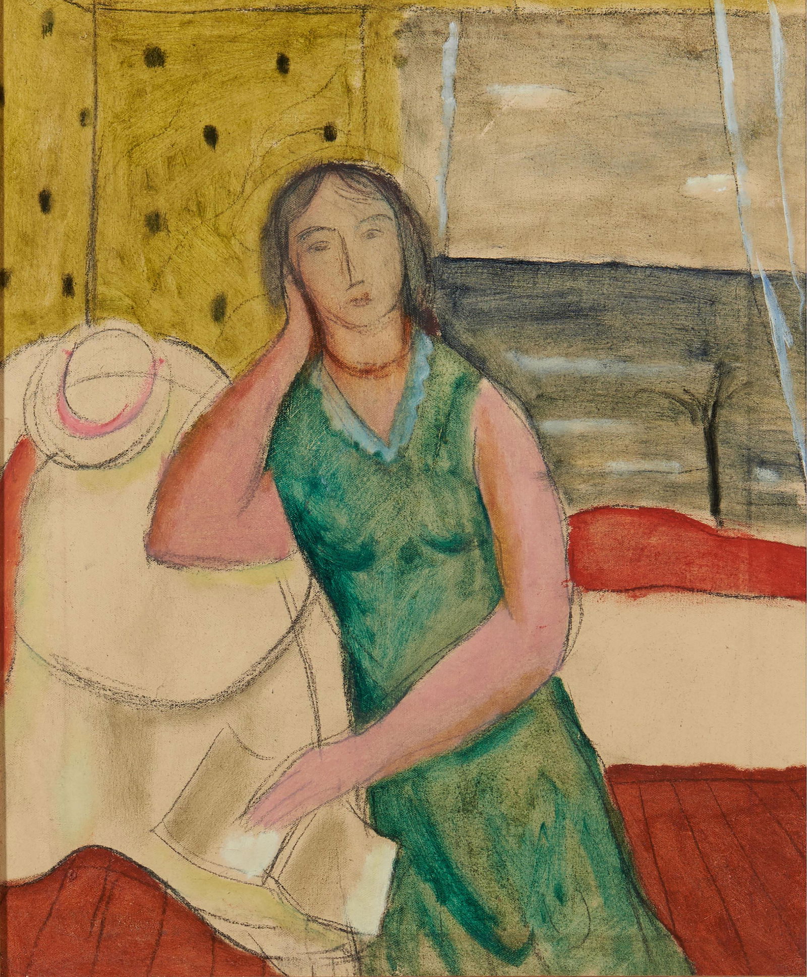 Edgar Louis Yaeger (American, 1904-1997) Girl Reading a Book 25 x 20 in ...