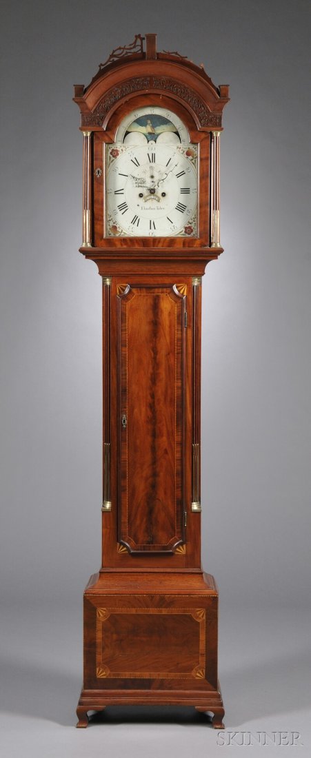 391: Elnathan Taber Mahogany Tall Clock, Roxbury, Massa - Jun 02, 2012 ...