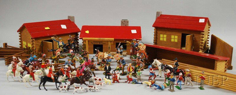 Vintage Toy Western Cowboys And Indians Figures, B