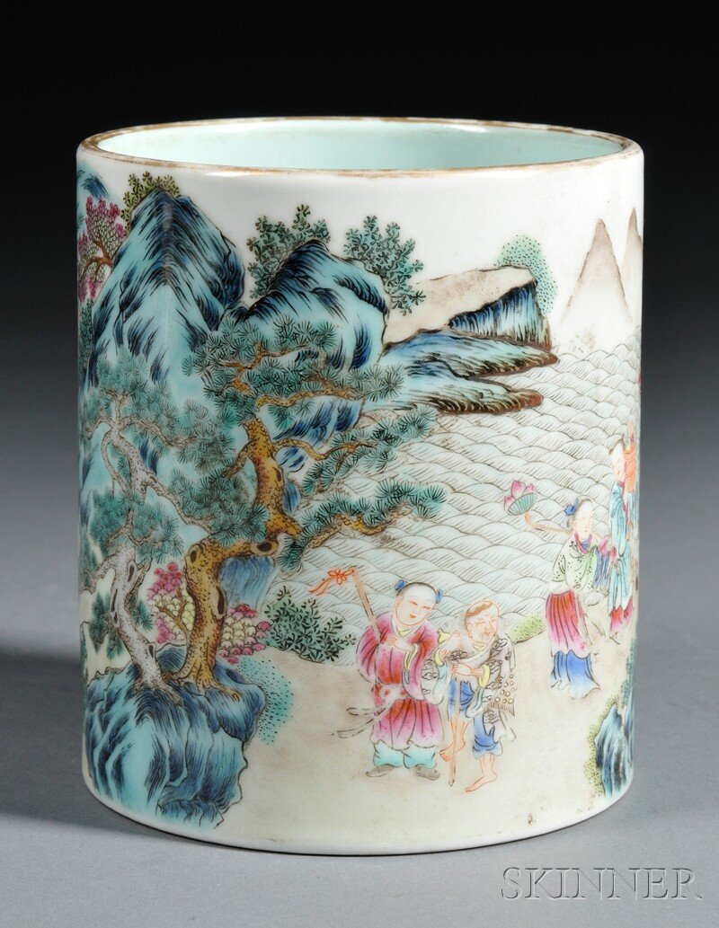 Porcelain Brush Pot, China, 19th Century, The Exte