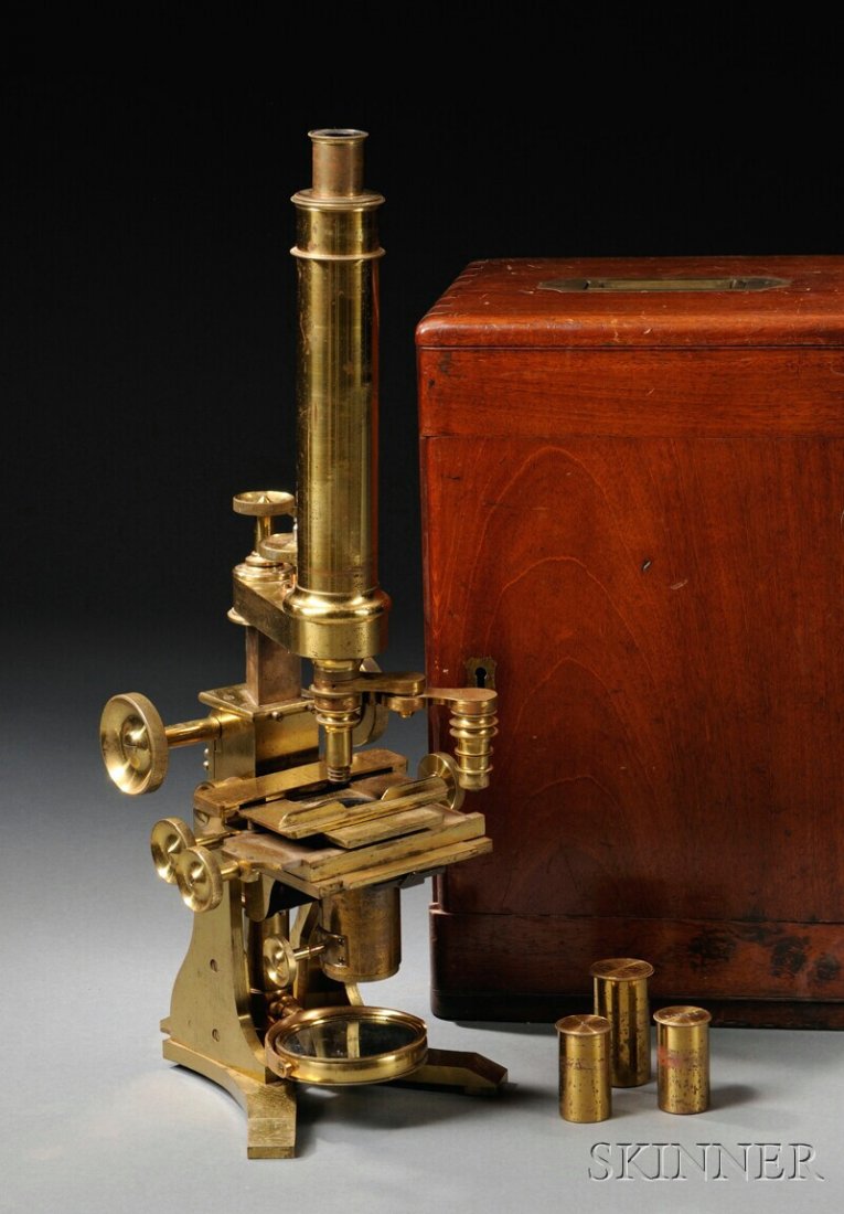 5: Brass Microscope by Baker, London, c. 1850, lacquere