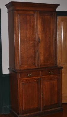 Antique Oak Step Back Cabinet