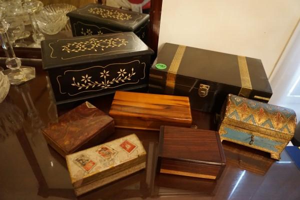 7 Interesting Boxes 13" 5" W