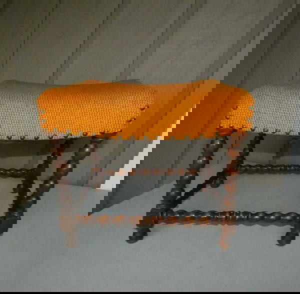 Mahogany Bench With Spool Legs Auction