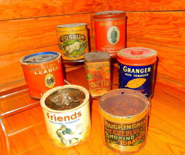 Antique Tobacco & Advertising Tins.
