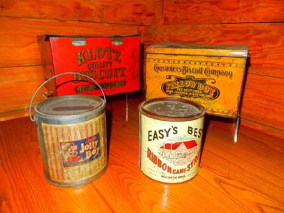 Vintage Antique Advertising Tins Edwards And Yellow