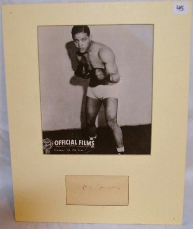 Joe Lewis Boxing Photo with Cut Signature