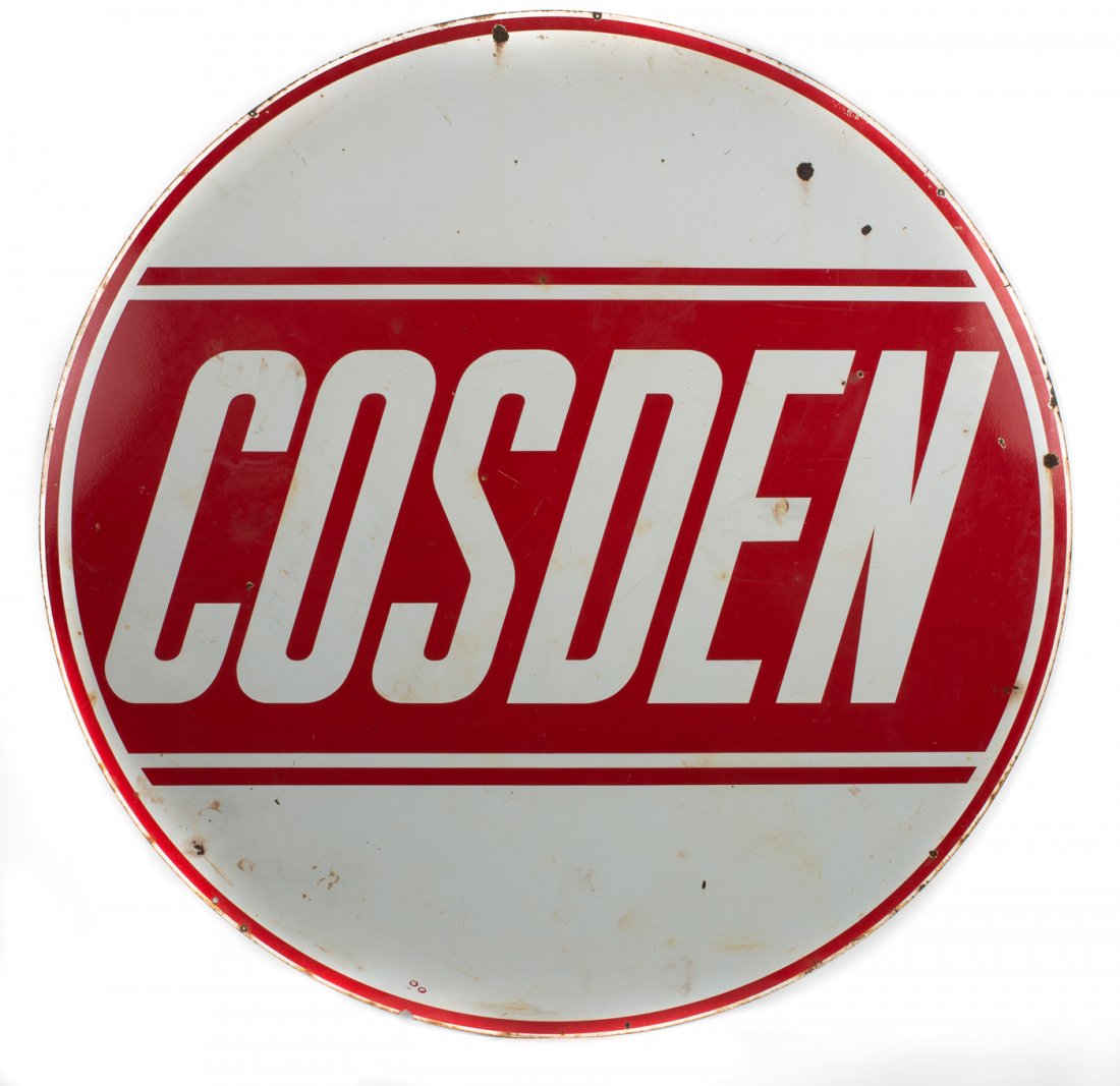Cosden Gasoline 6ft Porcelain Sign - Feb 28, 2015 | Manifest Auctions in SC