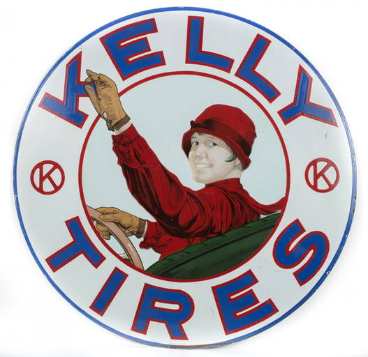 Rare Kelly Tires Porcelain Sign - Feb 28, 2015 | Manifest Auctions in SC