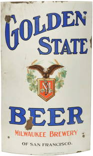 Porcelain Mobile Brewery Lager Beer Curved Corner Sign