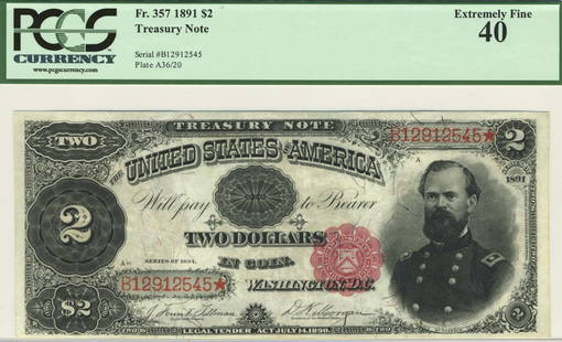 1890 $2 Treasury Note