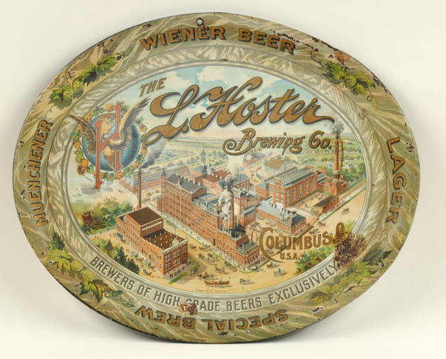 L. Hoster Factory Scene Beer Tray