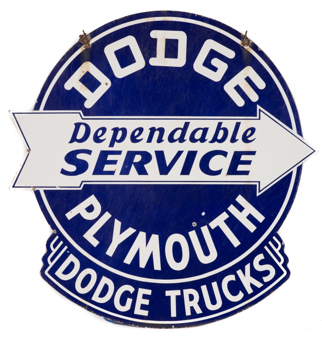 Dodge Plymouth - Dodge Trucks Service Porcelain Sign
