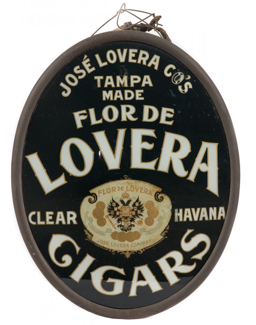 Lovera Cigars Lighted Glass Sign