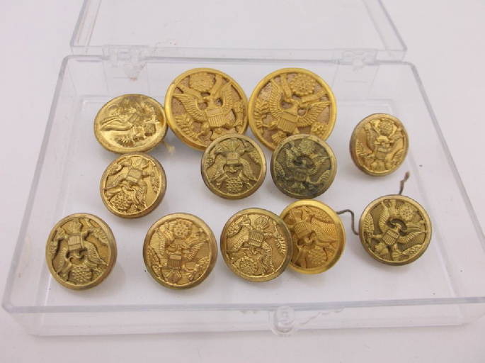 Set Of Antique Us Military Buttons Gorgeous
