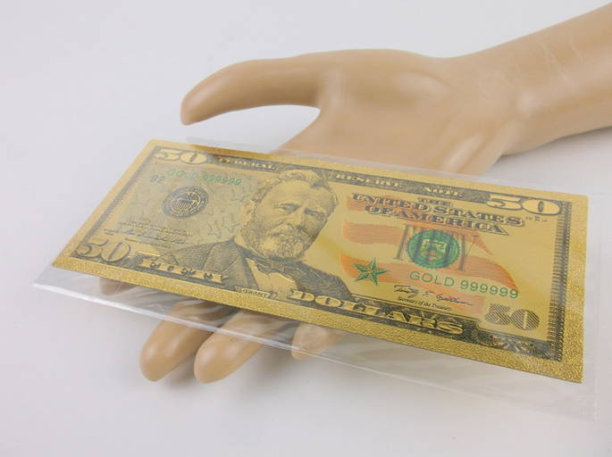 24kt Gold Us $50 Fifty Dollar Bill