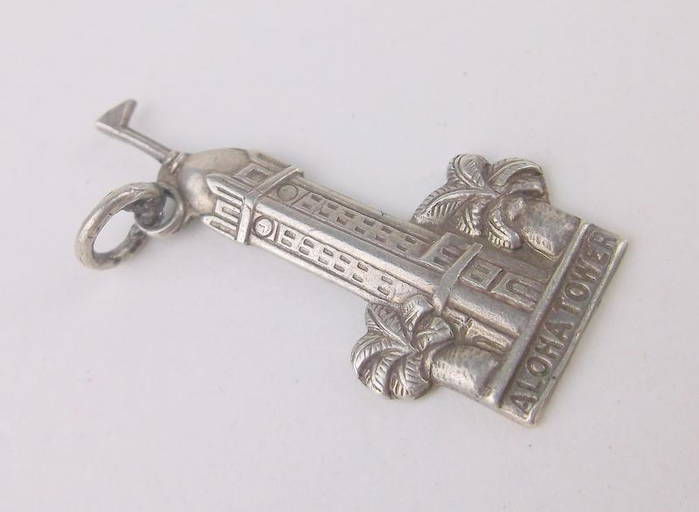 Antique Sterling Silver Hawaii Aloha Tower Charm