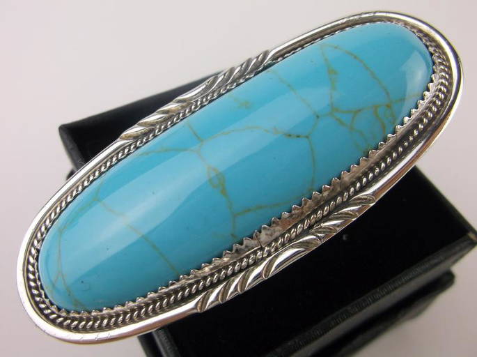 GIANT Navajo Sam Begay Sterling Turquoise Ring 6 - Oct 04, 2020 ...