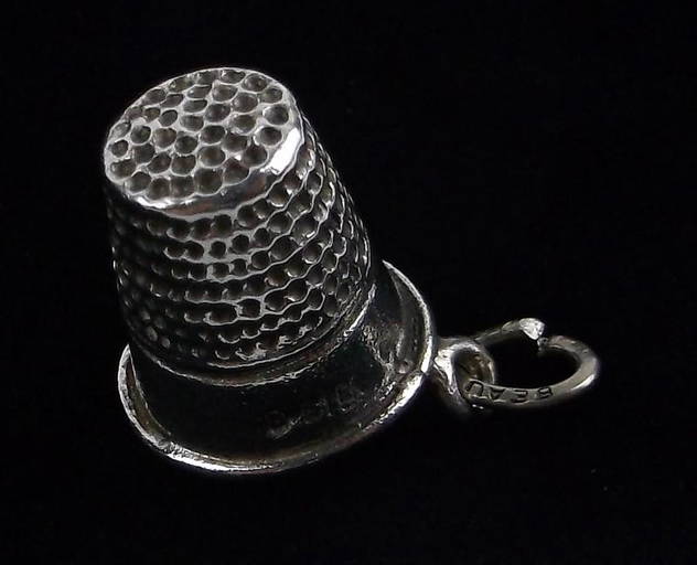 Mint Vintage 1950s Beau Sterling Silver Thimble Pendant
