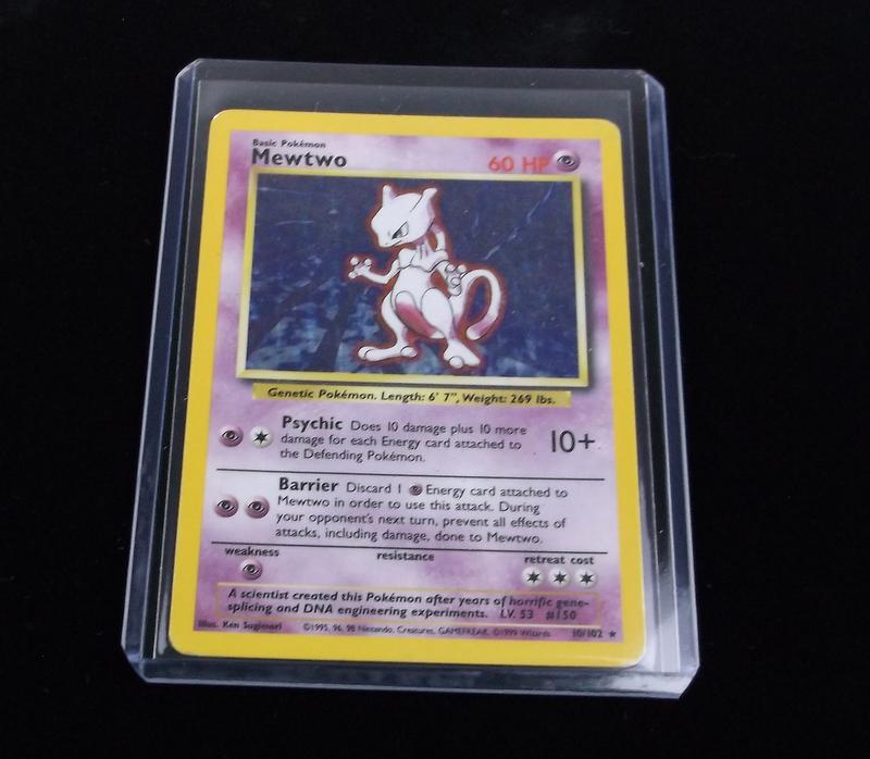 Vintage 1999 Pokemon Mewtwo Rare Holo Card