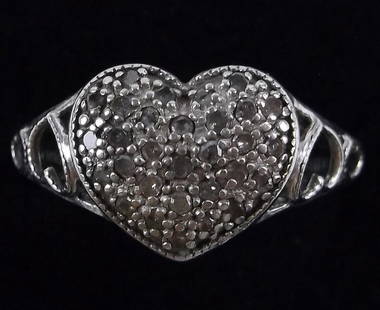 Mint Jtw Sterling Silver Diamond Heart Ring 7