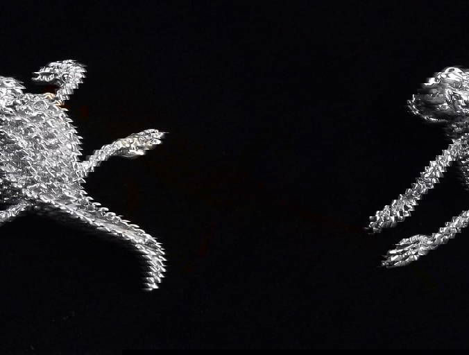 Mint Vintage Thick Sterling Silver Alligator Figurine