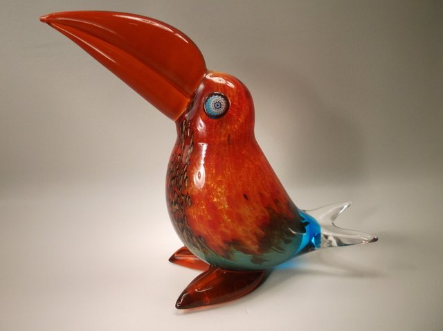 Gorgeous Franco Moretti Murano Art Glass Toucan