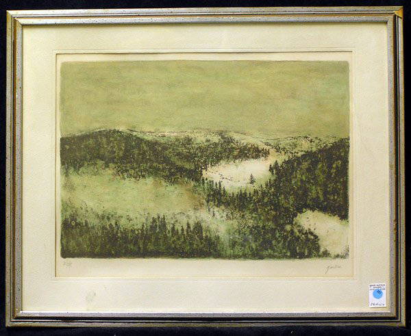 Bernard Gantner Landscape Lithograph