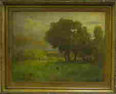 GEORGE INNESS (American 1825-1894) A PAINTING, "Landscape Montclair ...