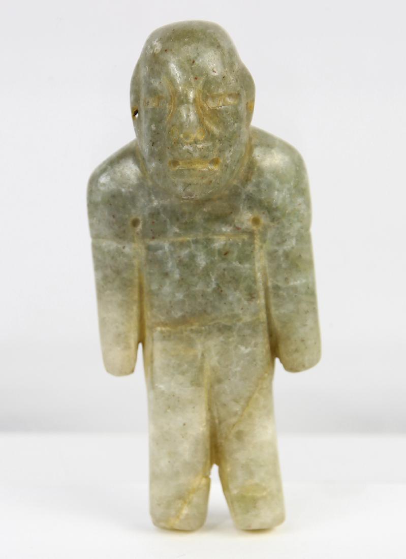 Carved jade Olmec figurine, Motague River Valley,