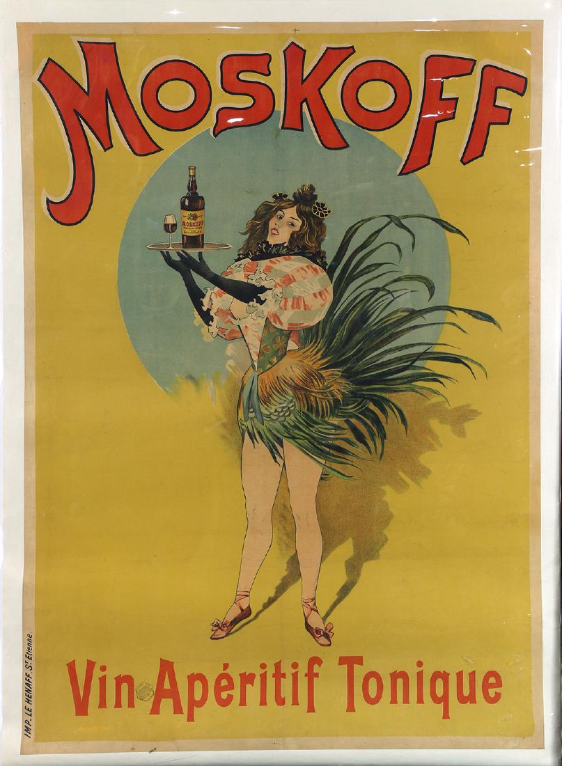 Vintage Advertising Poster, Moskoff, Vin Aperitif