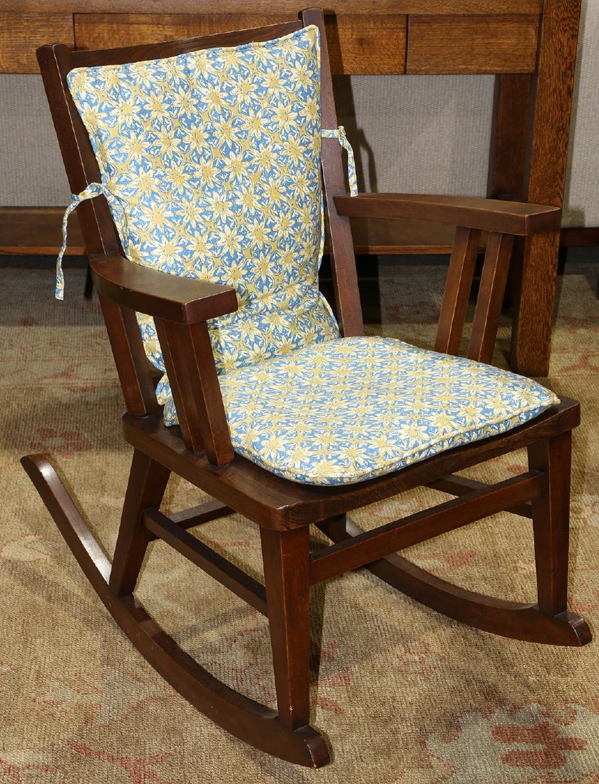 535: RUSSIAN STYLE CARVED WOOD SKELETON ROCKING CHAIR