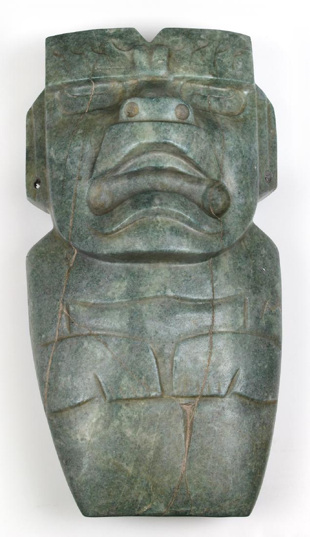 Pre-Columbian Olmec style jade ceremonial celt, the