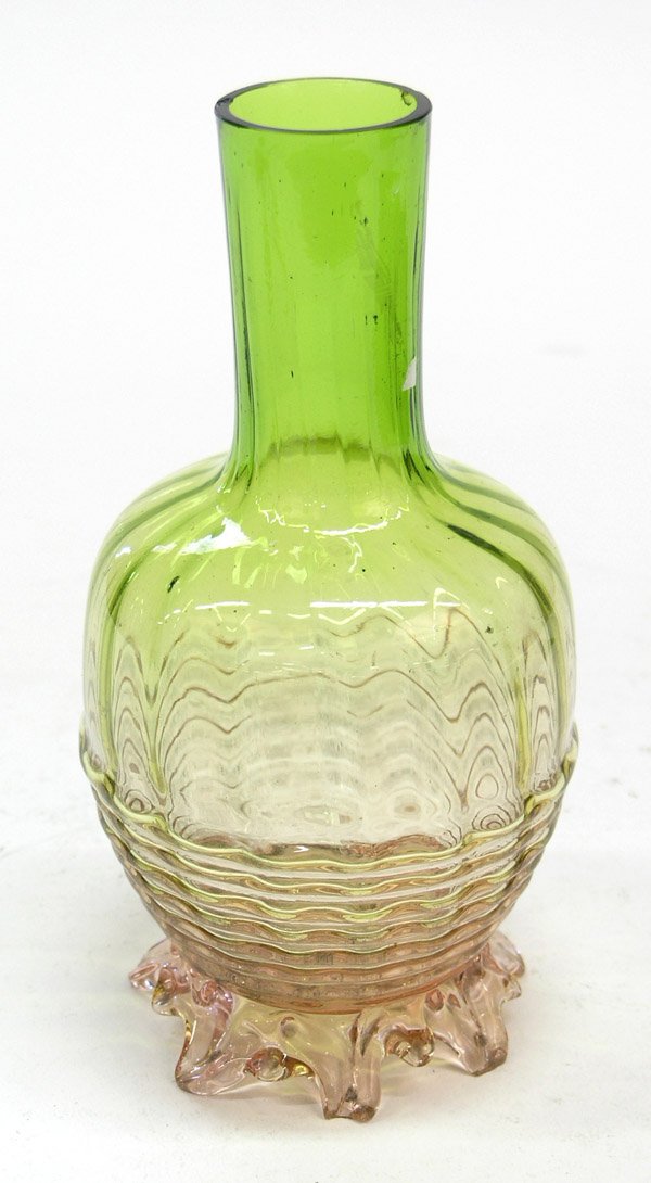 Victorian Rubina Verde Glass Vase