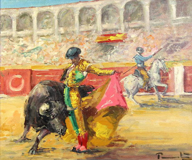 Painting, Bullfight Scene