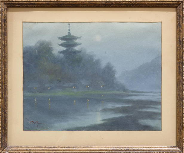 Japanese Watercolor, S. Tosuke , Early 20c