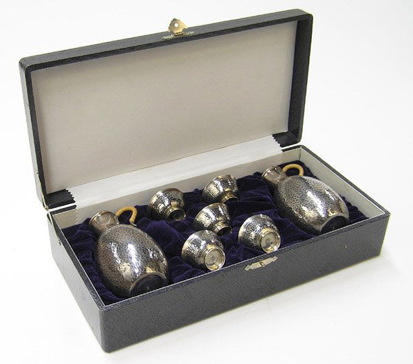6464: Japanese Silver Sake Set