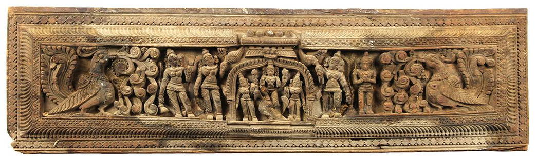 Three Carved Indian Wooden Deities