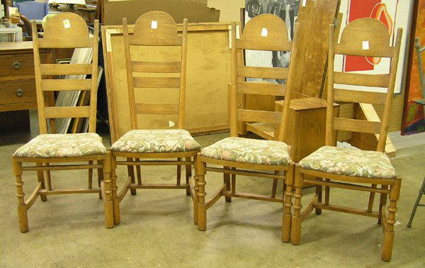 Modern Oak Ladder Back Chairs