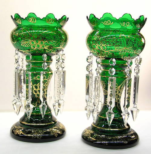 Emerald Glass Lusters Drops