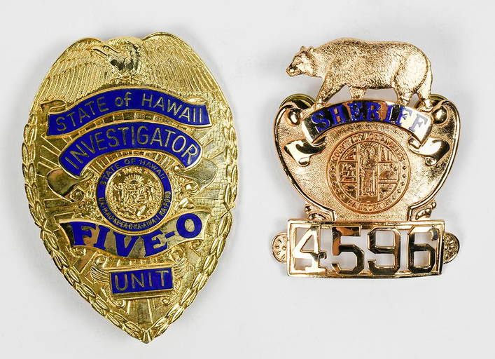 (lot Of 2) Vintage Police Badge Group, Including A